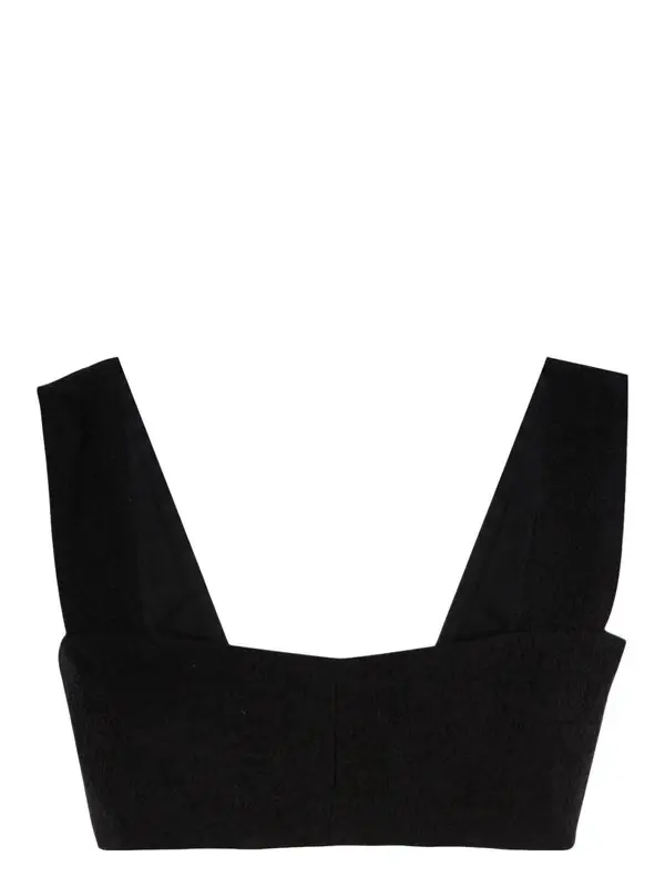 PATOU Strapped Tweed Crop Top - Black