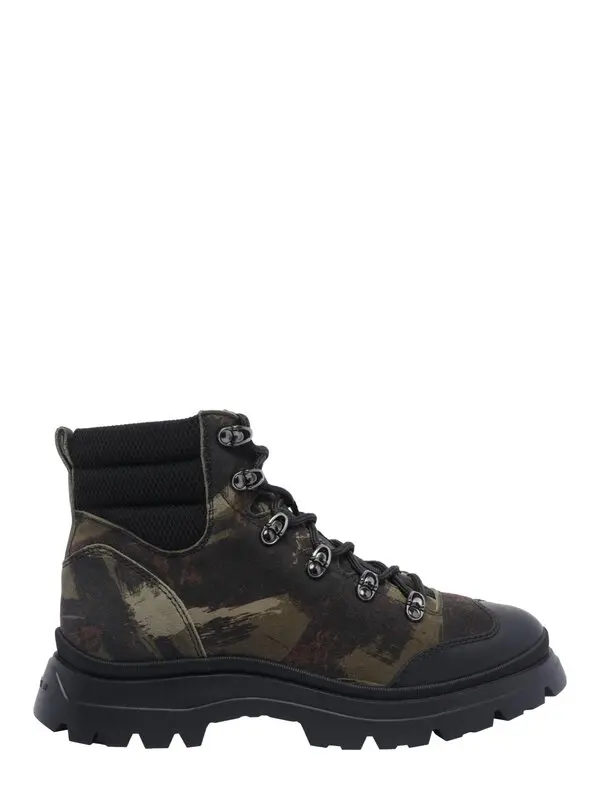 Hogan Camouflage Lace-up Boots - Black