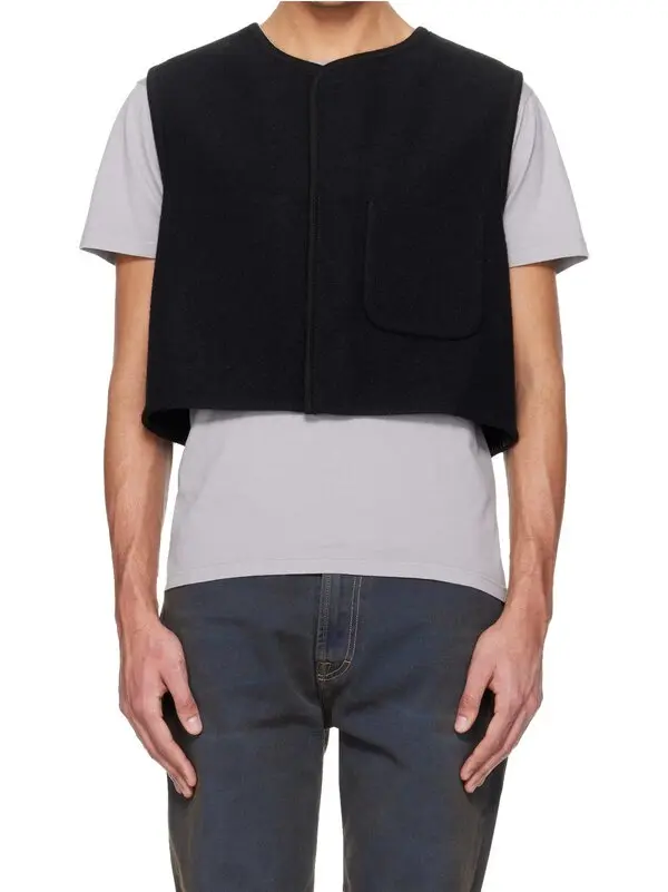 RIER Walker Cropped Vest - Black