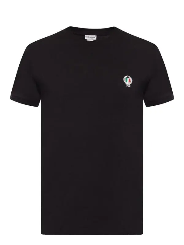 Dolce & Gabbana Dolce Gabbana Logo Patch Crewneck T-shirt - No