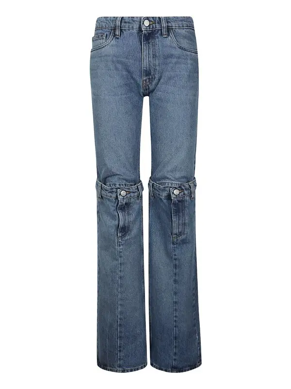 Coperni Paneled Flared Jeans With Detachable Knee Sections - Blue