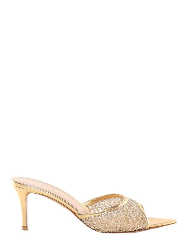 GIANVITO ROSSI Sienna Heeled Mules - Nude