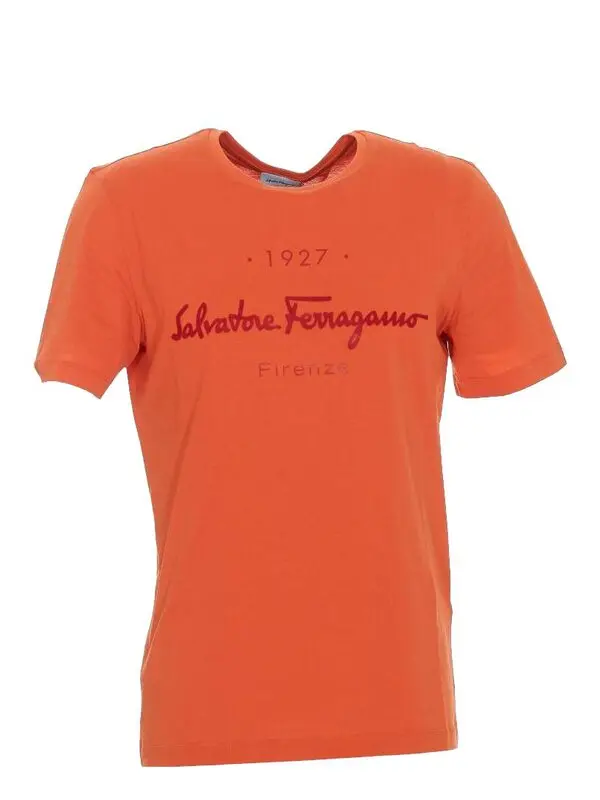 FERRAGAMO Logo Printed Casual T-shirt - Red