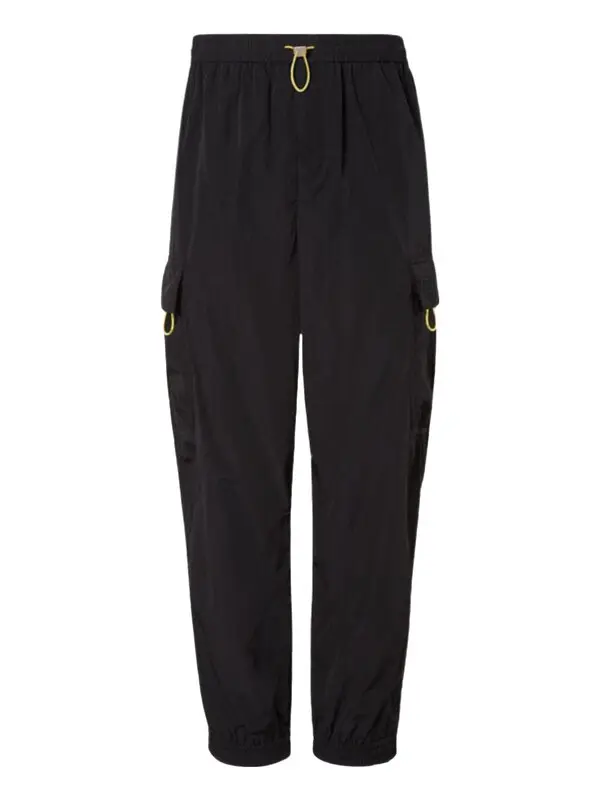 Fendi Ff Embroidered Drawstring Cargo Trousers - Black
