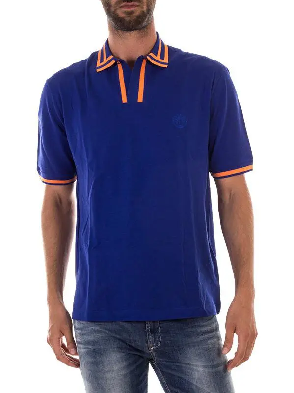 Versace Logo Polo Shirt - Blue