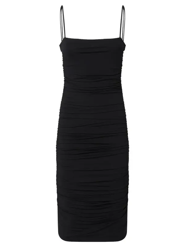 Pinko Gathered Slim-fit Midi Dress - Black