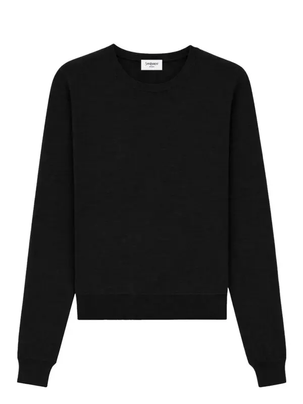 Saint Laurent Cassandre Crewneck Jumper - Black