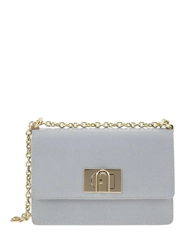 Furla Flip Shoulder Bag With Chain Strap - Gray