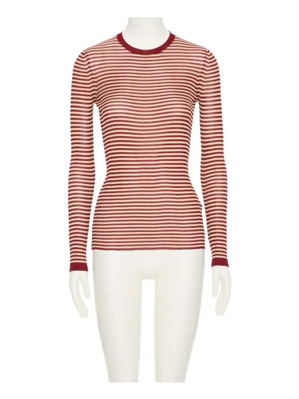 Valentino Garavani Striped Crewneck Knitted T-shirt - White