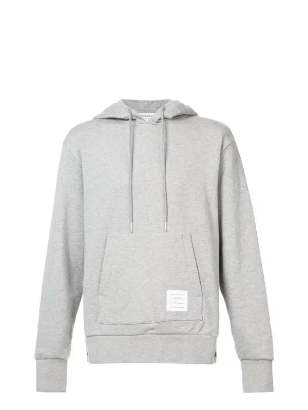 Thom Browne Striped Drawstring Hoodie - Light Gray
