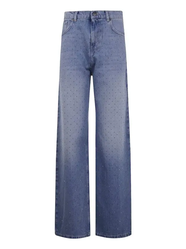 TWINSET Embellished Wide-leg Jeans - Blue