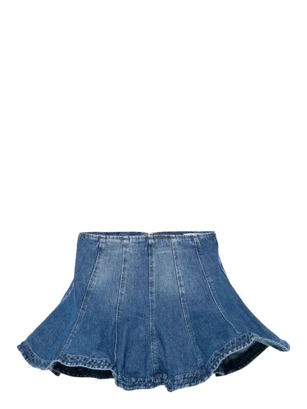 MSGM Wired-hem Flared Mini Skirt - Faded Blue