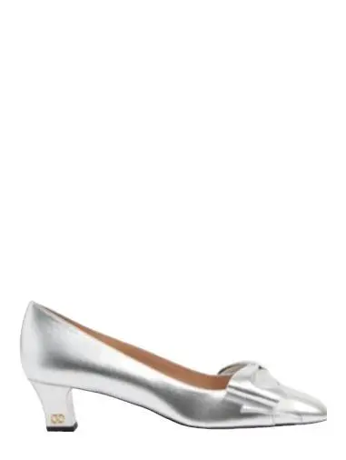 Valentino Garavani Bow Detail Square Toe Pumps - Silver