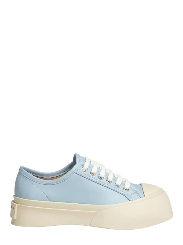 Marni Light Blue Nappa Leather Lace-up Sneakers - Nude
