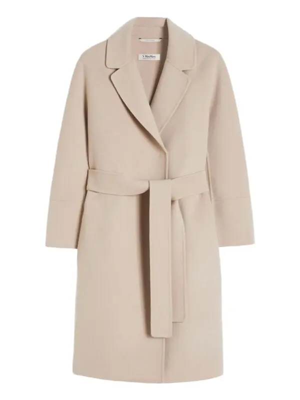 Max Mara Belted Wool Coat - Rice Pink
