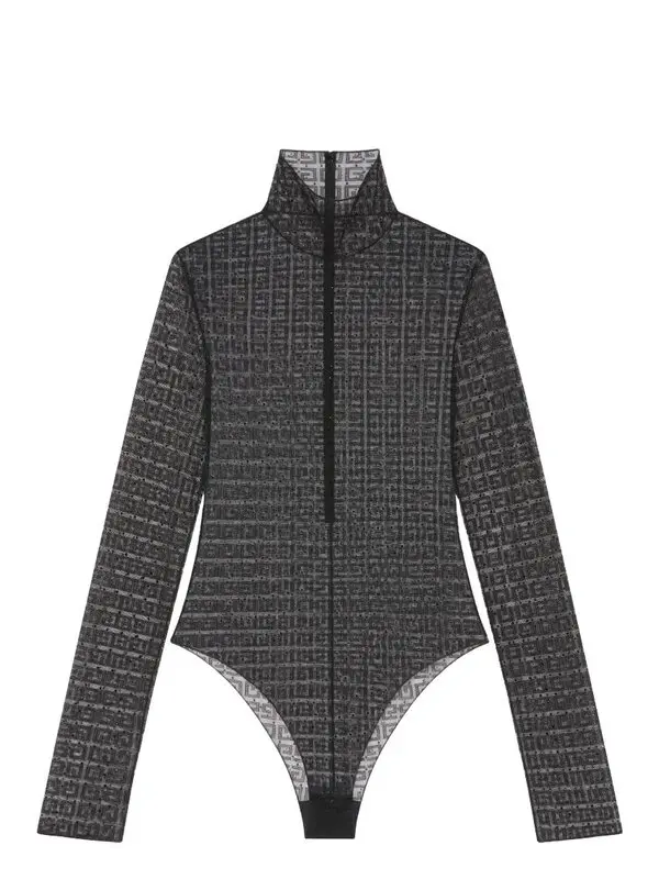 Givenchy 4g Lace Bodysuit With Rhinestones - Black