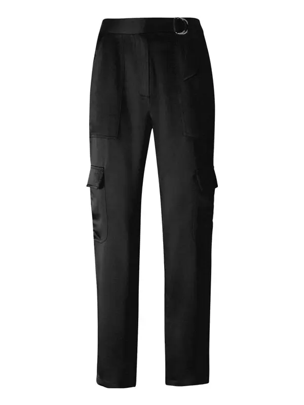 Simkhai Tapered-leg Satin Cargo Trousers - Black