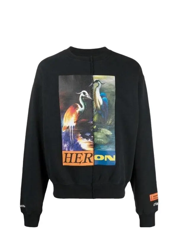 Heron Preston Graphic-print Patchwork Sweatshirt - Black
