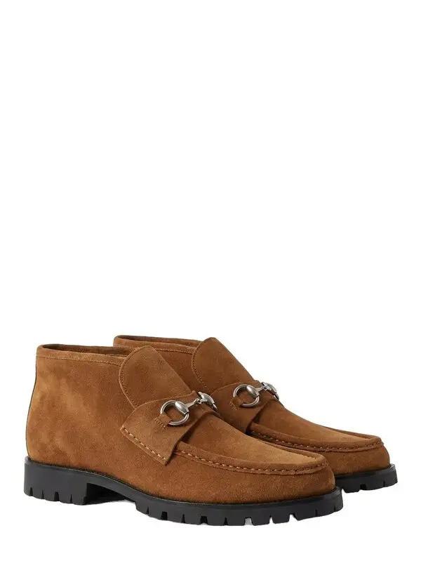 Gucci Ankle Boot With Horsebit Detail - Brown