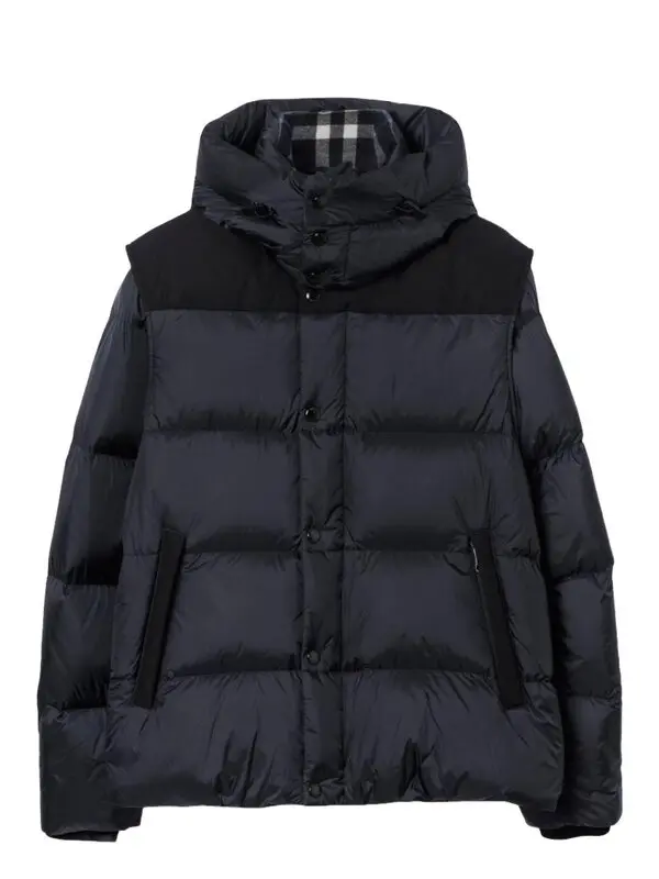 Burberry Padded Jacket With Removable Sleeves - Blue