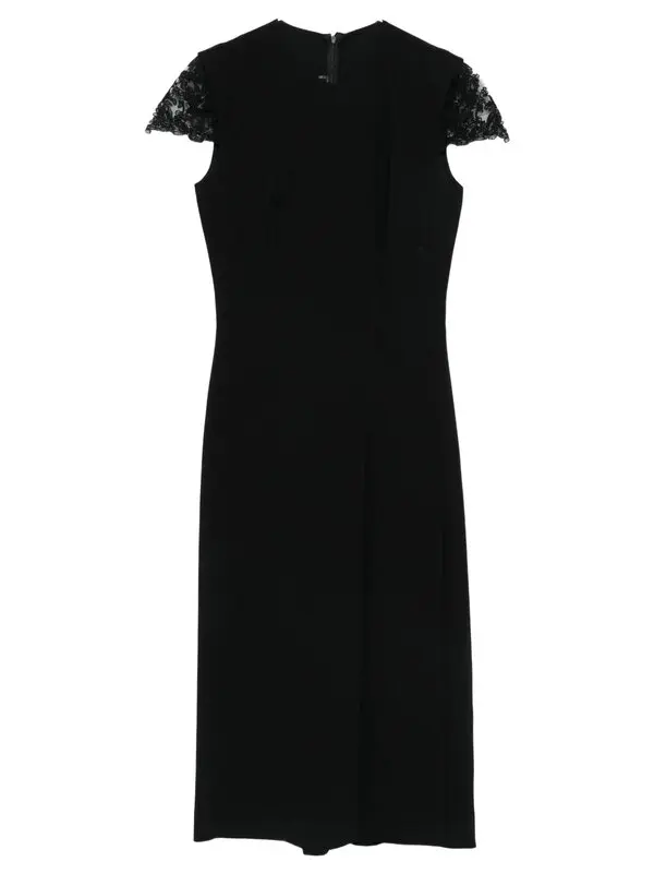 Ermanno Scervino Lace-trimmed Crewneck Dress - Black