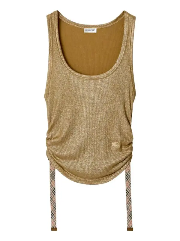 Burberry Metallic Ribbed Tank Top - Lignan Brown