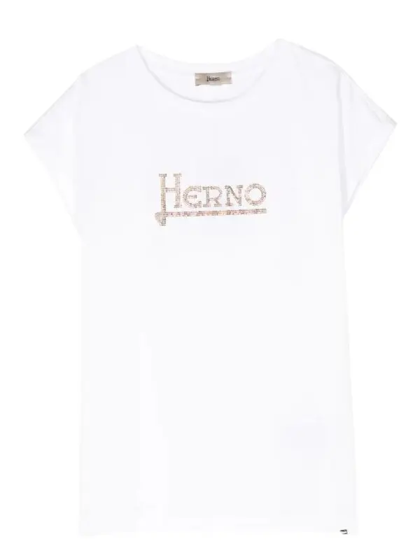 Herno Studded Logo Crewneck T-shirt - White