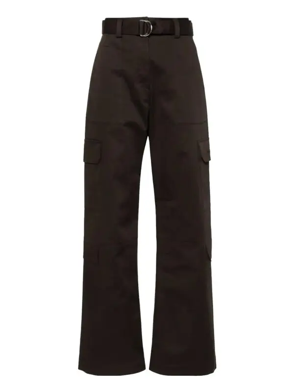 MSGM High-waist Belted Cargo Trousers - Black