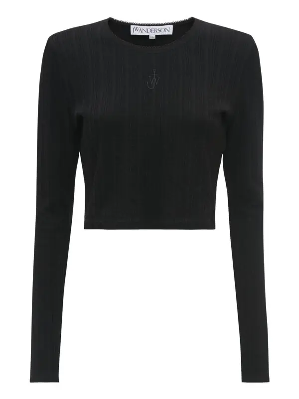 J.W.ANDERSON Jw Anderson Logo Jacquard Cropped T-shirt - Black