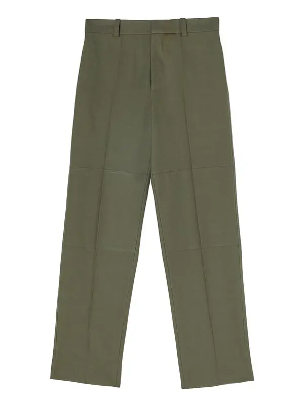 JIL SANDER Straight Leg Trousers With Knee Patch Reinforcement - Thyme Green