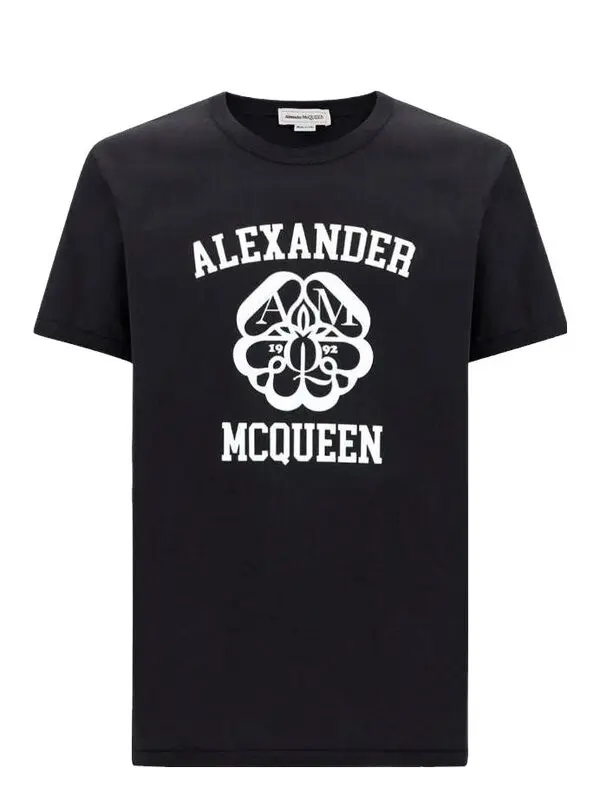 Alexander McQueen Logo Printed Crewneck T-shirt - Black