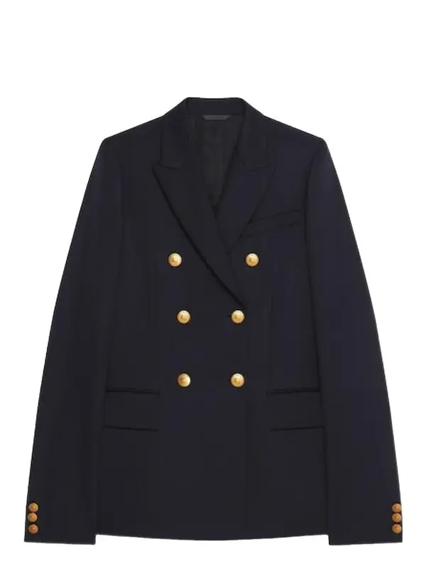 Givenchy Double-breasted Long-sleeved Blazer - Navy Blue