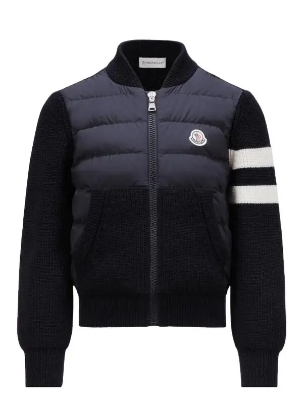 Moncler Logo Patch Quilted Bomber Jacket - Royal Blue