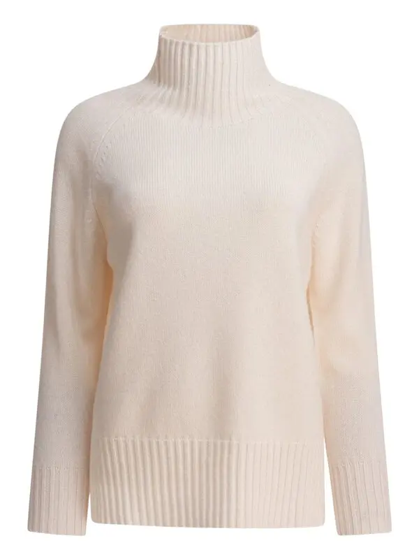 KANGRA High-neck Ribbed Sweater - Beige