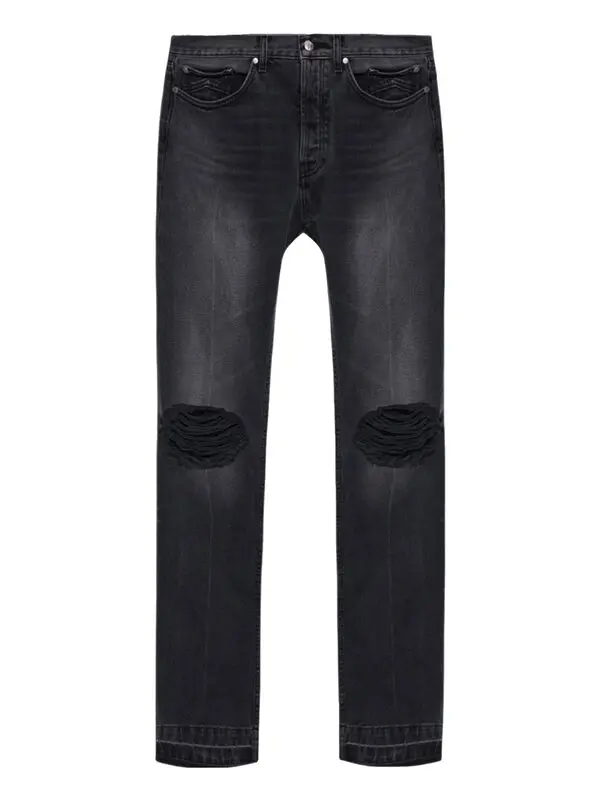 Rhude Distressed Relaxed Fit Jeans - Black