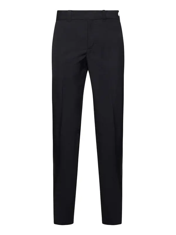 Prada Logo Detailed Tapered Leg Trousers - Black