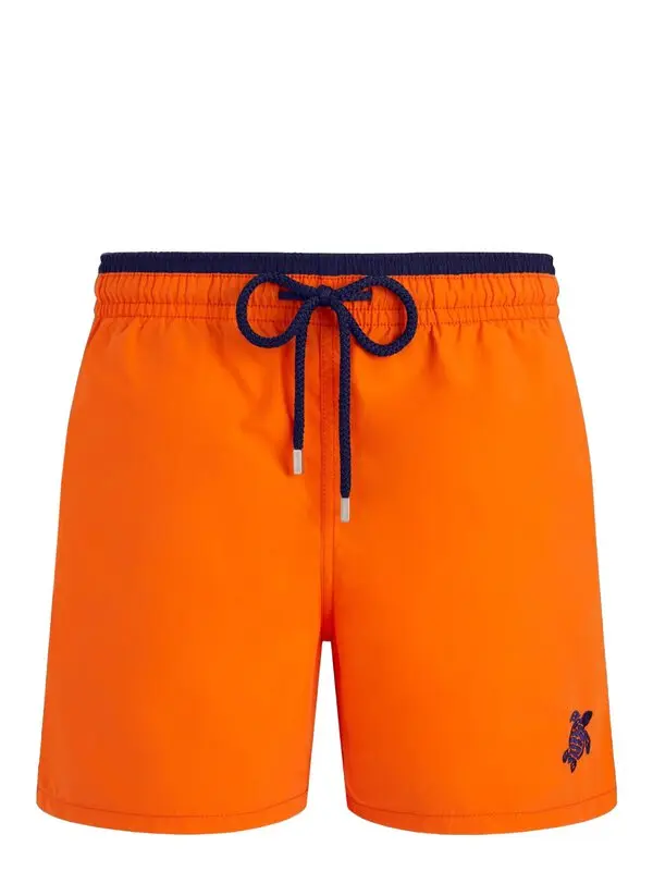 Vilebrequin Bi-color Swim Shorts With Drawstring Waist - Orange