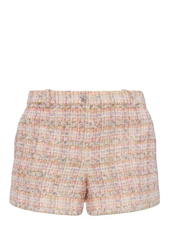 Versace Lurex Thread Tweed Shorts - Multi-color