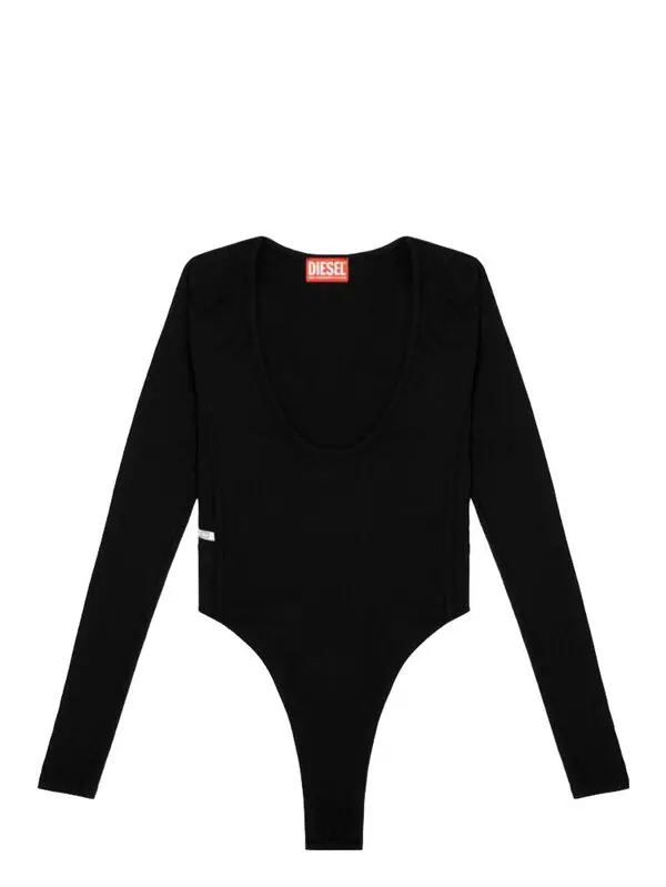 DIESEL® Ribbed Thong Bodysuit - Black