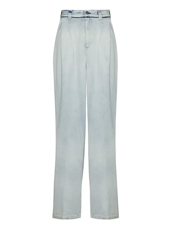 MAISON MARGIELA Memory Wide-leg Pleated Jeans - Blue