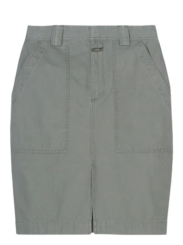 Closed Cotton Midi Skirt - Fadedgreen
