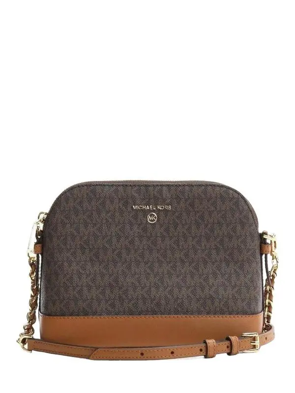 Michael Kors Dome Logo Plaque Large Crossbody Bag - Brown