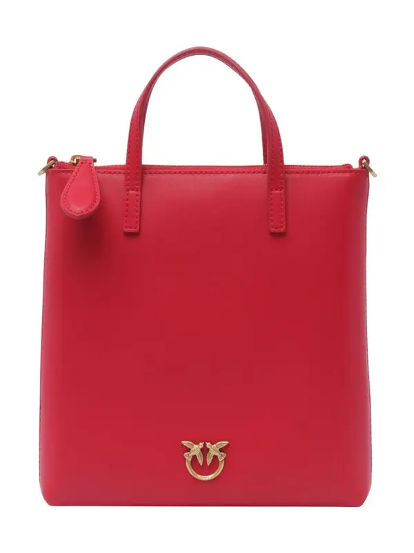 Pinko Zip-up Shoulder Bag With Curved Handle - Red
