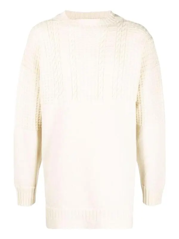 MAISON MARGIELA Cable-knit Crewneck Sweater - White