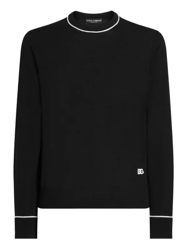 Dolce & Gabbana Wool Crew Neck Sweater - Black