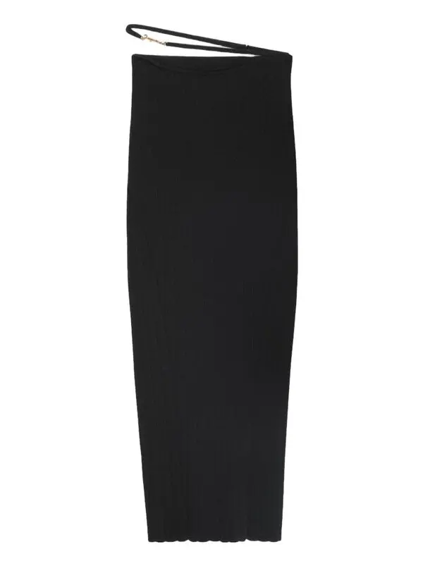 Jacquemus Pralu Ribbed Skirt - Black