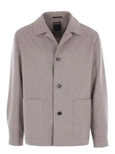 Zegna Long Sleeved Overshirt - Gray