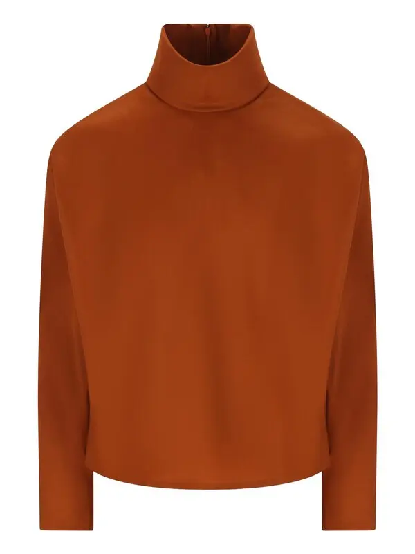 Saint Laurent Long Sleeve Turtleneck Knitted Jumper - Brown