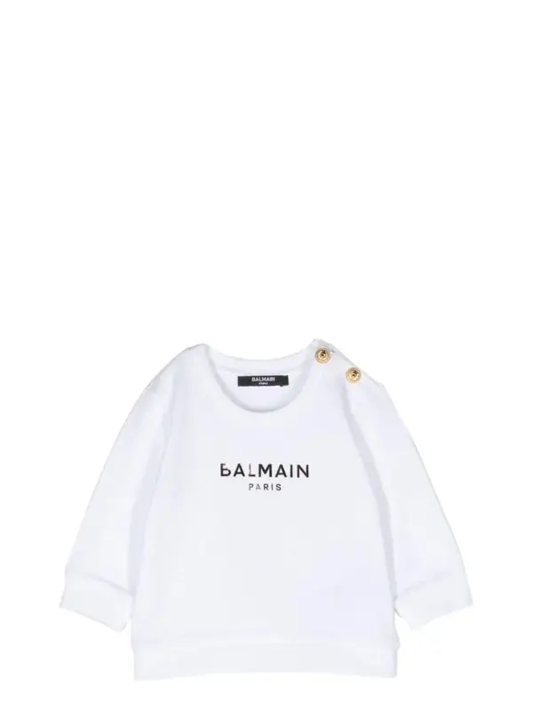 Balmain Cotton Logo Sweatshirt - White
