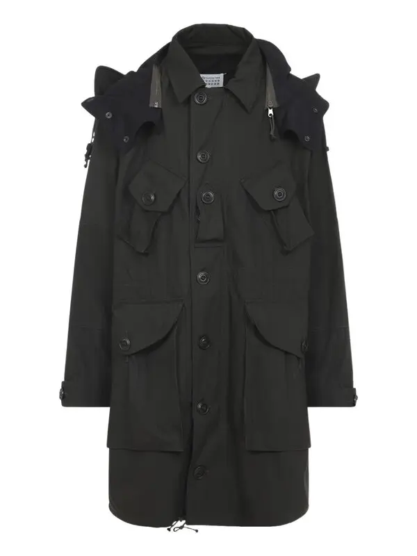 MAISON MARGIELA Long Sleeved Hooded Coat - No